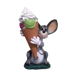 JVmoebel Skulptur Ice Cream Figur Statue Aufsteller Eisdiele Hase Gastronomie