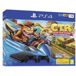 Sony PlayStation 4 Slim 1000GB - Schwarz + Crash Team Racing Nitro-Fueled