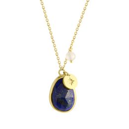 JAMELLI Anhänger mit Kette 925/- Sterling Silber Lapislazuli blau 42+3cm Glänzend 4,77ct.