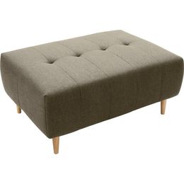 exxpo - sofa fashion Hocker Soraya, mit Holzfüßen, frei im Raum stellbar, braun