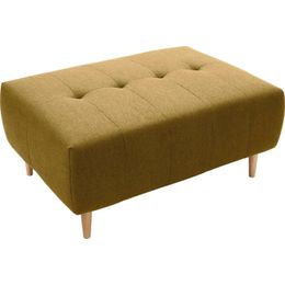 exxpo - sofa fashion Hocker Soraya, mit Holzfüßen, frei im Raum stellbar, gelb