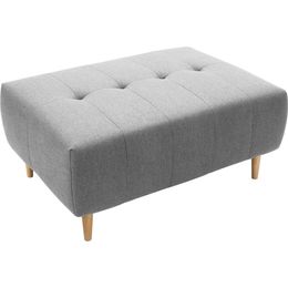 exxpo - sofa fashion Hocker Soraya, mit Holzfüßen, frei im Raum stellbar, grau