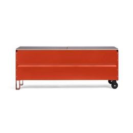 Magazin Truhe und Sitzbank CMB RAL 2001 Rotorange
