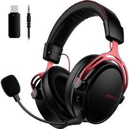 MiPow Mpow Gaming Over Ear Headset Funk, kabelgebunden Stereo Schwarz, Rot Mikrofon-Rauschunterdrückung Mikrofon-Stummschaltung, Lautstärkeregelung