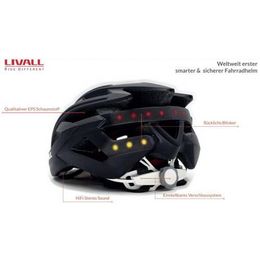 Livall BH62 Rennrad-Helm Schwarz Konfektionsgröße=L Kopfumfang=58-61 cm