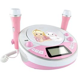 X4-Tech X4 Tech Bobby Joey Jam Box Kinder CD-Player Bluetooth®, AUX, CD, USB, SD Inkl. Karaoke-Funktion, Inkl. Mikrofon Rosa