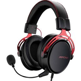 MiPow MiPow Gaming Over Ear Headset kabelgebunden Stereo Schwarz, Rot Mikrofon-Rauschunterdrückung Lautstärkeregelung