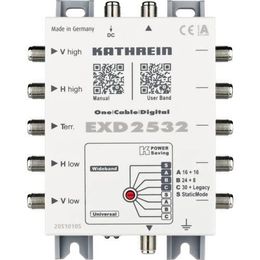 Kathrein EXD 2532 SAT Multischalter Unicable Eingänge (Multischalter): 5 (4 SAT/1 terrestrisch) Teilnehmer-Anzahl: 32