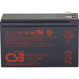 CSB BATTERY XTV1272 XTV1272 Bleiakku 12 V 7.2 Ah Blei-Vlies (AGM) (B x H x T) 151 x 99 x 65 mm Flachstecker 6.35 mm Wartungsfrei, Geringe Selbstentladung