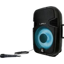 Lamax PartyBoomBox500 Karaoke-Anlage spritzwassergeschützt, Stimmungslicht, wiederaufladbar, Inkl. Mikrofon, Inkl. Fernbedienung