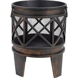 Tepro Garten Gracewood Stand Feuerstelle mit Funkenschutz Grill-Fläche (Durchmesser)=400 mm Schwarz, Bronze