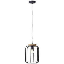 Brilliant Tosh 99501/66 Pendelleuchte E27 Holz (dunkel), Schwarz (korund)