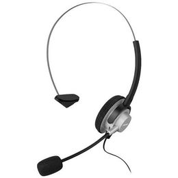 Hama In-Ear-Headset Telefon On Ear Headset kabelgebunden Mono Schwarz/Silber Lautstärkeregelung