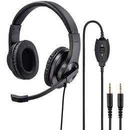 Hama HS-P300 Computer Over Ear Headset kabelgebunden Stereo Schwarz Lautstärkeregelung, Mikrofon-Stummschaltung