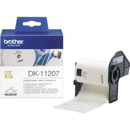 Brother DK-11207 Etiketten Rolle Ø 58 mm Folie Weiß 100 St. Permanent haftend DK11207 CD-Etiketten, DVD-Etiketten