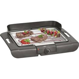 Clatronic BQ3507 Elektro Tischgrill mit Windschutz, mit manueller Temperatureinstellung Schwarz