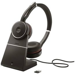 Jabra Evolve 75 Second Edition - UC Telefon On Ear Headset Funk, Bluetooth®, kabelgebunden Stereo Schwarz Mikrofon-Rauschunterdrückung, Noise Cancelling