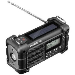Sangean MMR-99 Outdoorradio DAB+, DAB, UKW Notfallradio, Bluetooth® Solarpanel, spritzwassergeschützt, staubdicht Schwarz