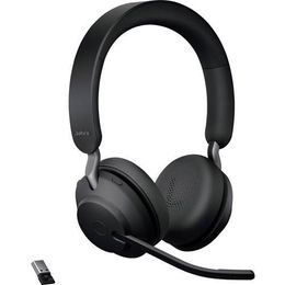 Jabra Evolve2 65 UC Telefon On Ear Headset Bluetooth® Stereo Schwarz Lautstärkeregelung, Batterieladeanzeige, Mikrofon-Stummschaltung
