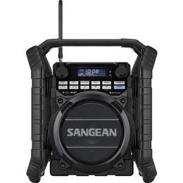 Sangean U-4 DBT+ Baustellenradio DAB+, UKW AUX, Bluetooth®, USB Akku-Ladefunktion, wiederaufladbar, wasserdicht, stoßfest Schwarz