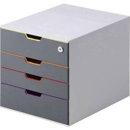 Durable VARICOLOR 4 SAFE - 7606 760627 Schubladenbox Grau DIN A4, DIN C4, Folio, Letter Anzahl der Schubfächer: 5