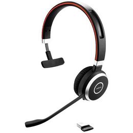 Jabra Evolve 65 Second Edition - UC Telefon On Ear Headset Bluetooth®, Funk Mono Schwarz Noise Cancelling, Mikrofon-Rauschunterdrückung inkl. Lade- und