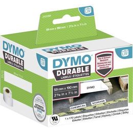 Dymo 2112288 Etiketten Rolle 190 x 59 mm Polypropylen-Folie Weiß 170 St. Permanent haftend Universal-Etiketten, Adress-Etiketten