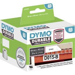 Dymo 2112290 Etiketten Rolle 102 x 59 mm Polypropylen-Folie Weiß 300 St. Permanent haftend Universal-Etiketten, Adress-Etiketten