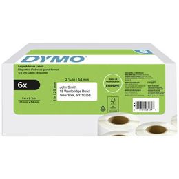Dymo 2177564 Etiketten Rolle 25 x 54 mm Weiß 3000 St. Permanent haftend Versand-Etiketten