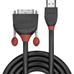 Lindy HDMI / DVI Adapterkabel HDMI-A Stecker, DVI-D 18+1pol. Stecker 10.00 m Schwarz 36275 HDMI-Kabel