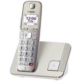 Panasonic KX-TGE250GN DECT/GAP Schnurgebundenes Telefon, analog Anrufbeantworter, Babyphone, Freisprechen, für Hörgeräte kompatibel, mit Basis, Optische