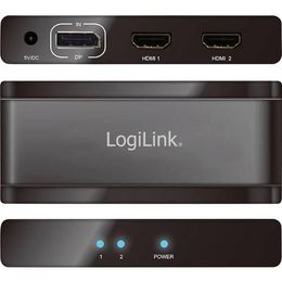 Logilink 2 Port DisplayPort-Splitter 3840 x 2160 Pixel Schwarz