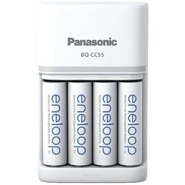 Panasonic Smart & Quick BQ-CC55 +4x eneloop AA Rundzellen-Ladegerät NiMH Micro (AAA), Mignon (AA)