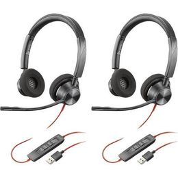 Plantronics Blackwire 3320-M Telefon On Ear Headset kabelgebunden Stereo Schwarz Noise Cancelling Lautstärkeregelung, Mikrofon-Stummschaltung
