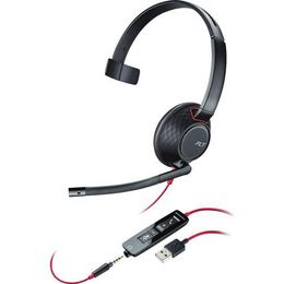 Plantronics BLACKWIRE 5210 Telefon On Ear Headset kabelgebunden Mono Schwarz Mikrofon-Rauschunterdrückung, Noise Cancelling Lautstärkeregelung,