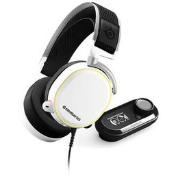 SteelSeries ARCTIS PRO+ GAME DAC Gaming Over Ear Headset kabelgebunden Stereo Weiß, Schwarz Mikrofon-Rauschunterdrückung, Noise Cancelling Lautstärkeregelung,