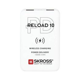 SKROSS Reload 10 PD, Qi Powerbank 10000 mAh Li-Ion Weiß Statusanzeige