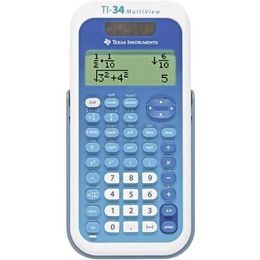 Texas Instruments TI-34 MULTIVIEW Schulrechner Weiß, Blau Display (Stellen): 16 solarbetrieben, batteriebetrieben (B x H x T) 80 x 19 x 158 mm