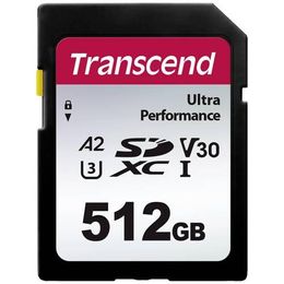Transcend TS64GSDC340S SDXC-Karte 512 GB A1 Application Performance Class, A2 Application Performance Class, v30 Video Speed Class, UHS-Class 3 stoßsicher,