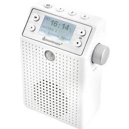 Soundmaster DAB60WE Steckdosenradio DAB+, UKW Bluetooth®, USB Freisprechfunktion, Inkl. Mikrofon, spritzwassergeschützt, Weckfunktion, wiederaufladbar Weiß