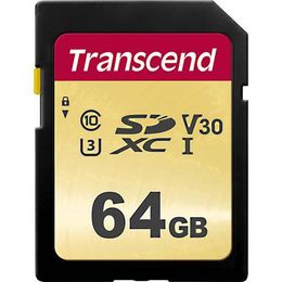 Transcend Premium 500S SDXC-Karte 64 GB Class 10, UHS-I, UHS-Class 3, v30 Video Speed Class