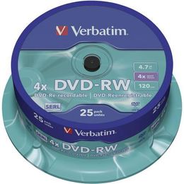 Verbatim 43639 DVD-RW Rohling 4.7 GB 25 St. Spindel Wiederbeschreibbar