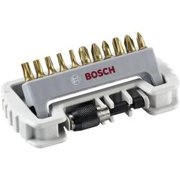 Bosch Accessories 2608522127 Bit-Set 12teilig Schlitz, Kreuzschlitz Phillips, Kreuzschlitz Pozidriv, Innen-Sechsrund (TX)