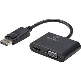 Renkforce RF-4505752 DisplayPort / HDMI / VGA Adapter [1x DisplayPort Stecker - 1x HDMI-Buchse, VGA-Buchse] Schwarz 15.00 cm