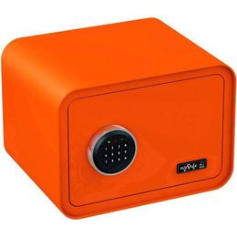 BASI 2018-0000-1900 mySafe 350 Tresor, Einbruchschutztresor Zahlenschloss, Schlüsselschloss Orange