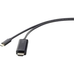 Renkforce USB-C® / HDMI Adapterkabel USB-C® Stecker, HDMI-A Stecker 1.80 m Schwarz UHD 4K @ 60 Hz RF-4531592 USB-C®-Displaykabel