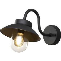 Konstsmide Vega Mini 417-750 Außenwandleuchte, Wandleuchte Energiesparlampe, Glühlampe, LED E27 Schwarz