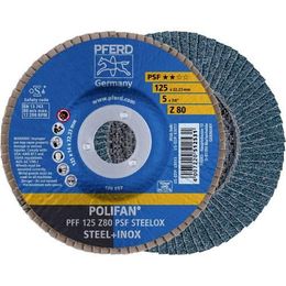 Pferd 67668125 PFF 125 Z 80 PSF STEELOX Fächerschleifscheibe Durchmesser 125 mm Bohrungs-Ø 22.23 mm Edelstahl, Stahl 10 St.