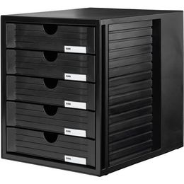 HAN Systembox 1450-13 Schubladenbox Schwarz DIN A4, DIN C4 Anzahl der Schubfächer: 5