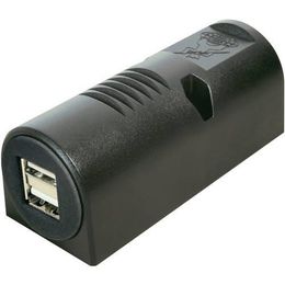 Procar USB-Aufbau-Doppelsteckdose Belastbarkeit Strom max.=5 A Passend für (Details) USB-A Steckdose 12 V zu 5 V, 24 V zu 5 V